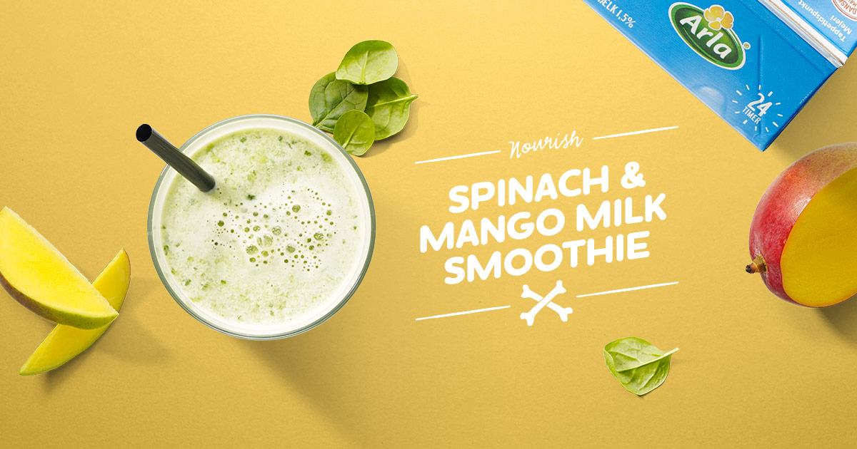 SPINACH & MANGO MILK SMOOTHIE | Arla