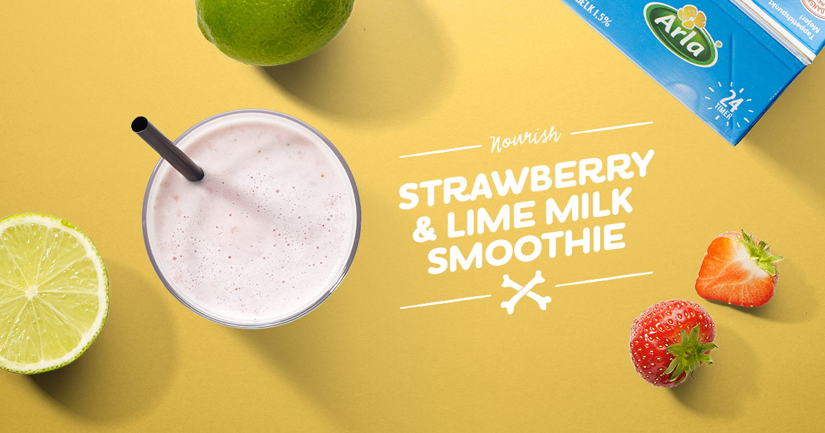 STRAWBERRY & LIME MILK SMOOTHIE | Arla